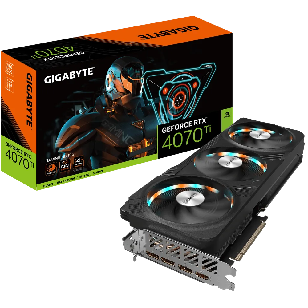 Видеокарта Gigabyte - 12GB GeForce RTX 4070Ti GAMING OC GV-N407TGAMING ...
